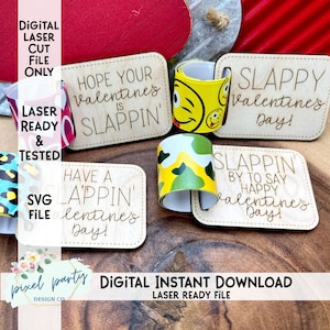 DIGITAL File 4 Designs Valentine's Day Slap Bracelet Rectangle Sliders ...