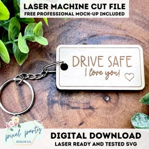 DIGITAL File Drive Safe Keychain Laser File - SVG File - SVG Digital ...