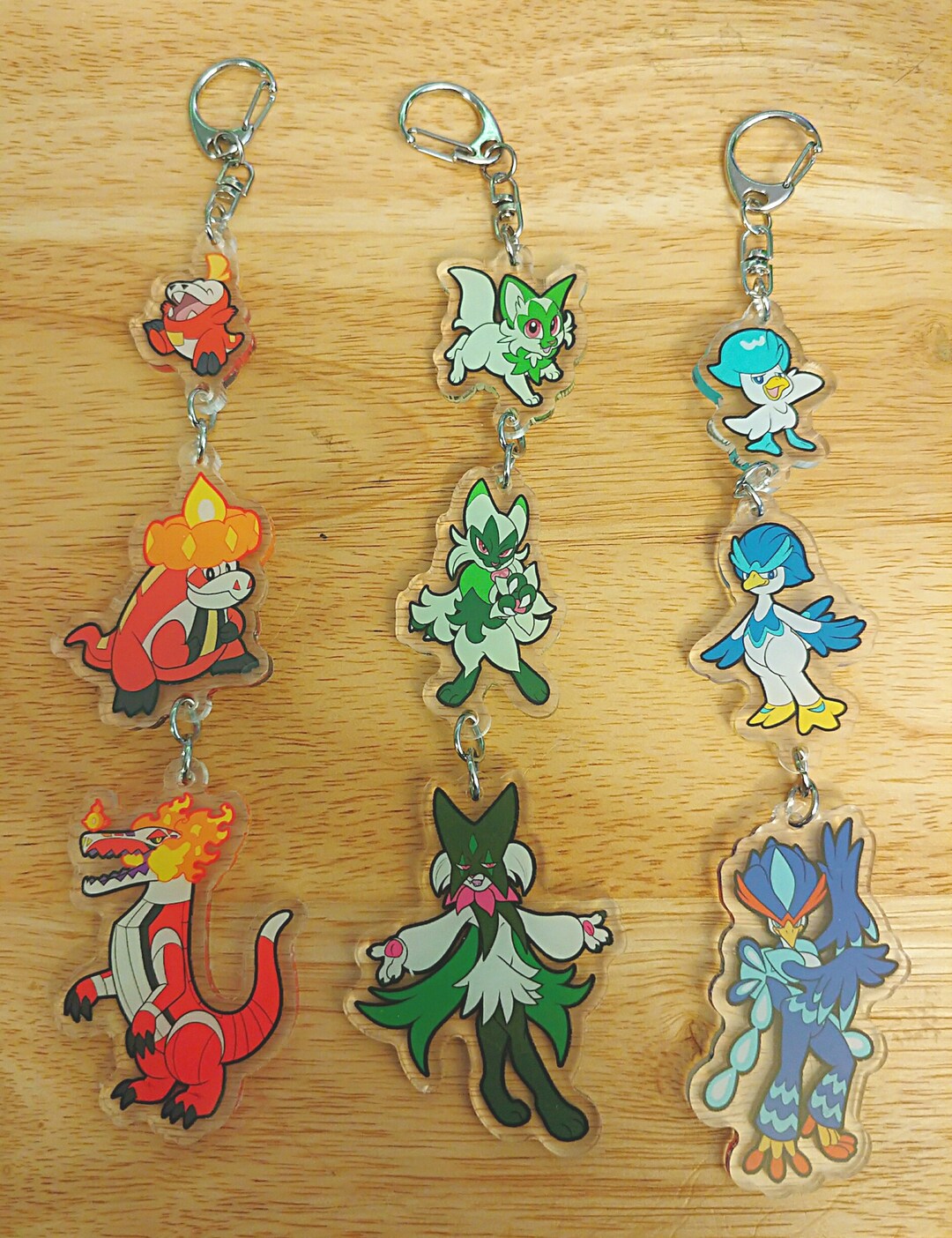 Scarlet/violet Starter Line Keychains Cute Video Game Keychains - Etsy