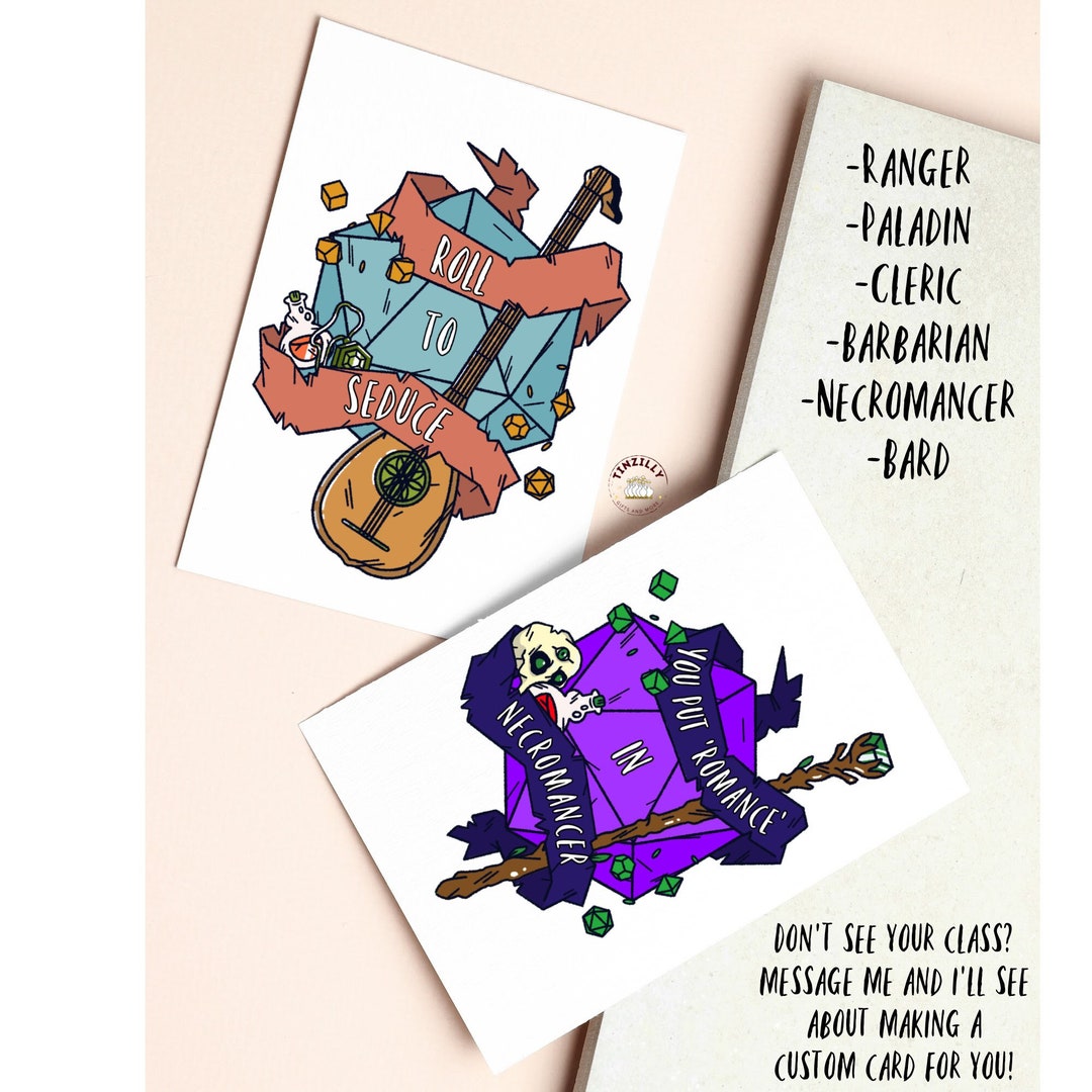 Dungeons and Dragons Valentine's Day Cards, Dnd Class Valentines ...