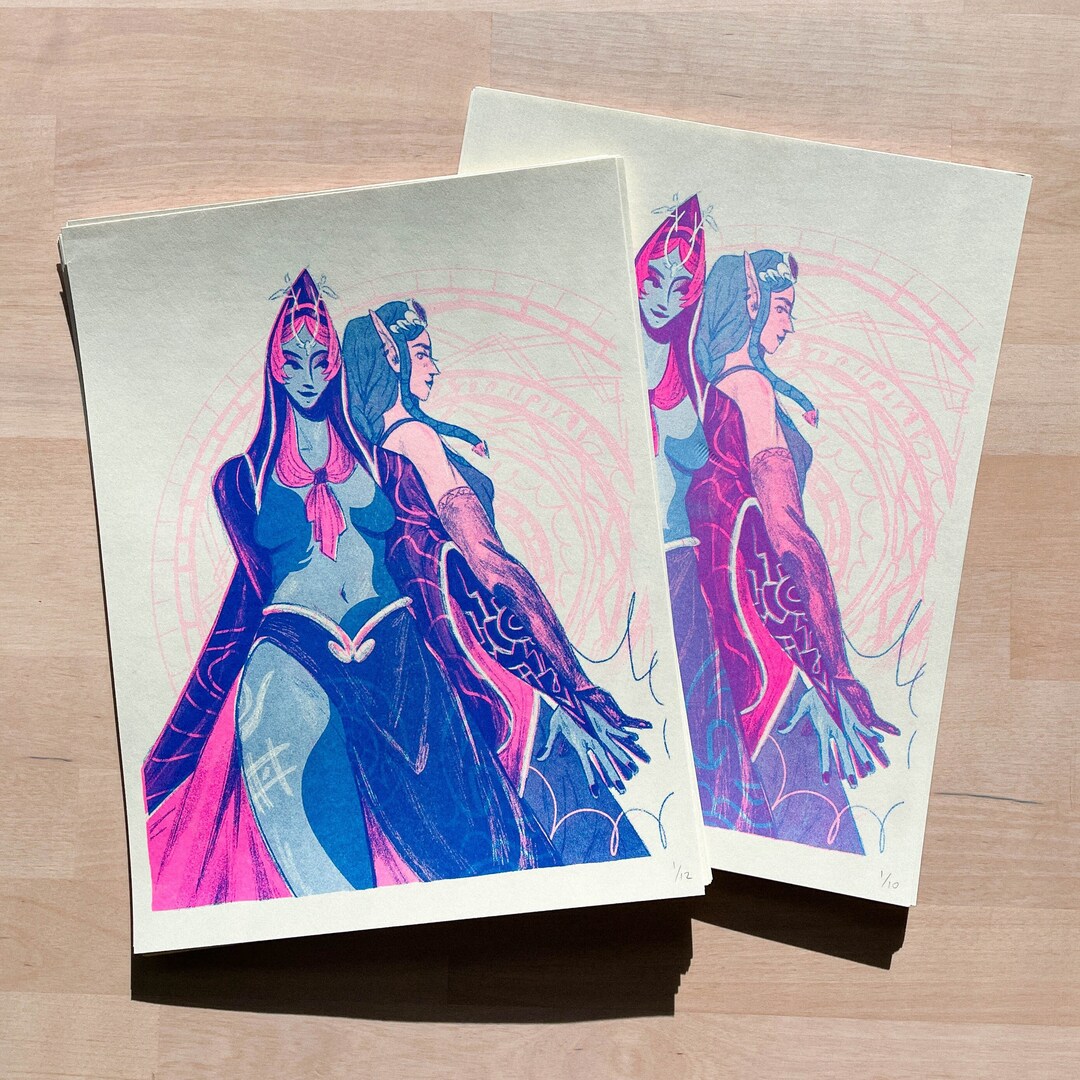 Midna & Zelda: Twilight Princess Risograph - Etsy