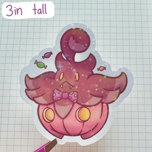 Pokemon Holographic Stickers Halloween Pikachu Eevee Mimikyu Gengar ...