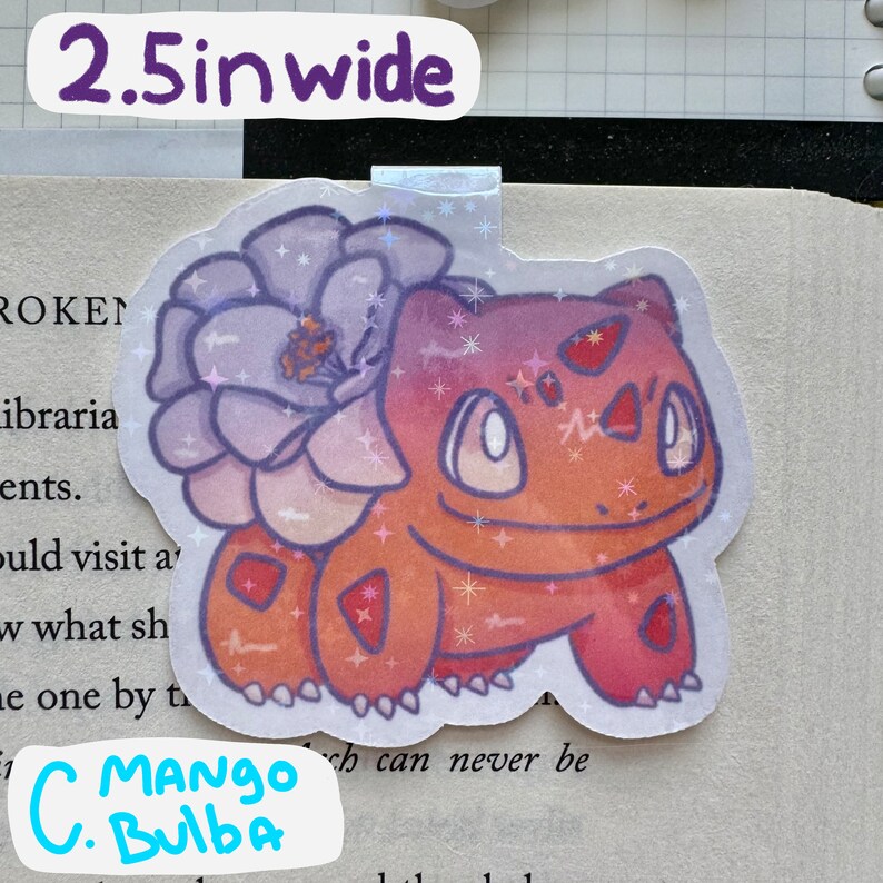 Pokémon Bulbasaur Holographic Magnetic Bookmarks - Etsy