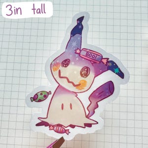 Pokemon Holographic Stickers Halloween Pikachu Eevee Mimikyu Gengar ...