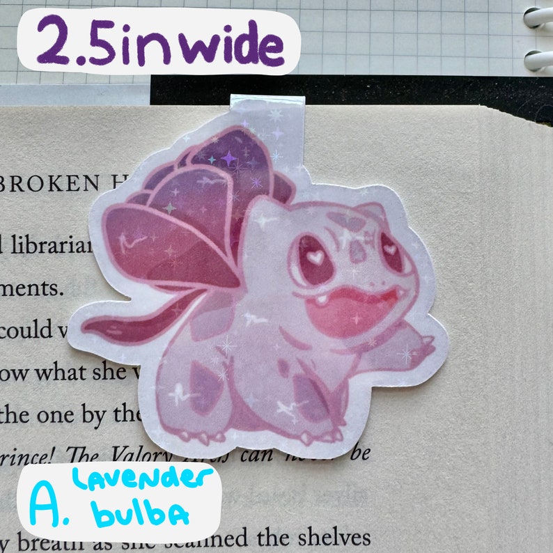 Pokémon Bulbasaur Holographic Magnetic Bookmarks - Etsy
