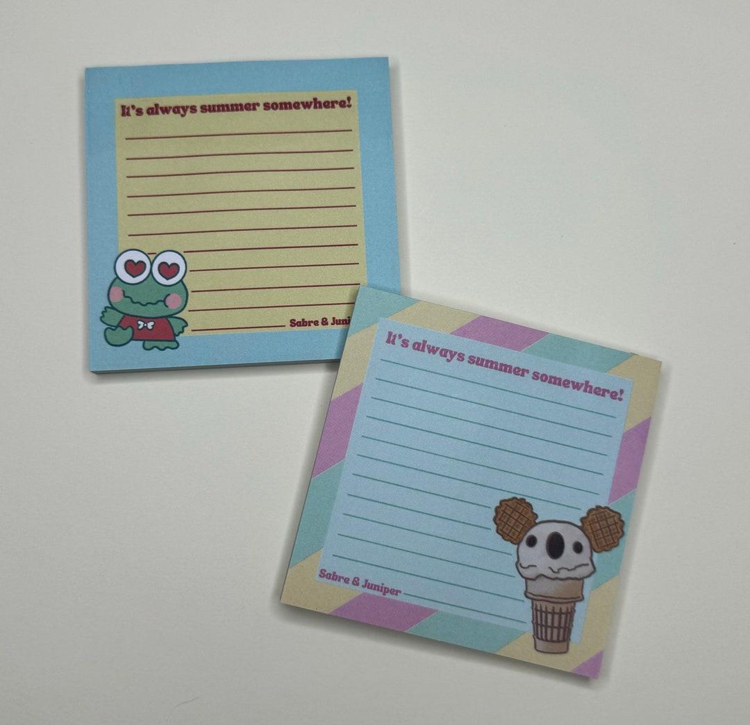 Cute Summer Sticky Notes Keroppi Frog Koala Ice Cream Theme - Etsy