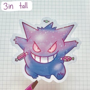 Pokemon Holographic Stickers Halloween Pikachu Eevee Mimikyu Gengar ...