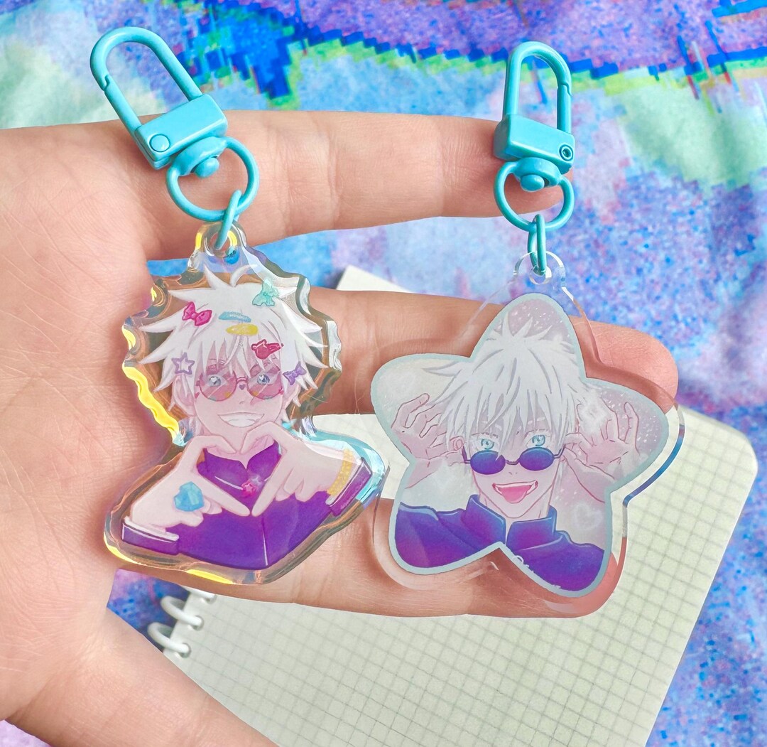 JJK Satoru Gojo Holographic Keychain - Etsy