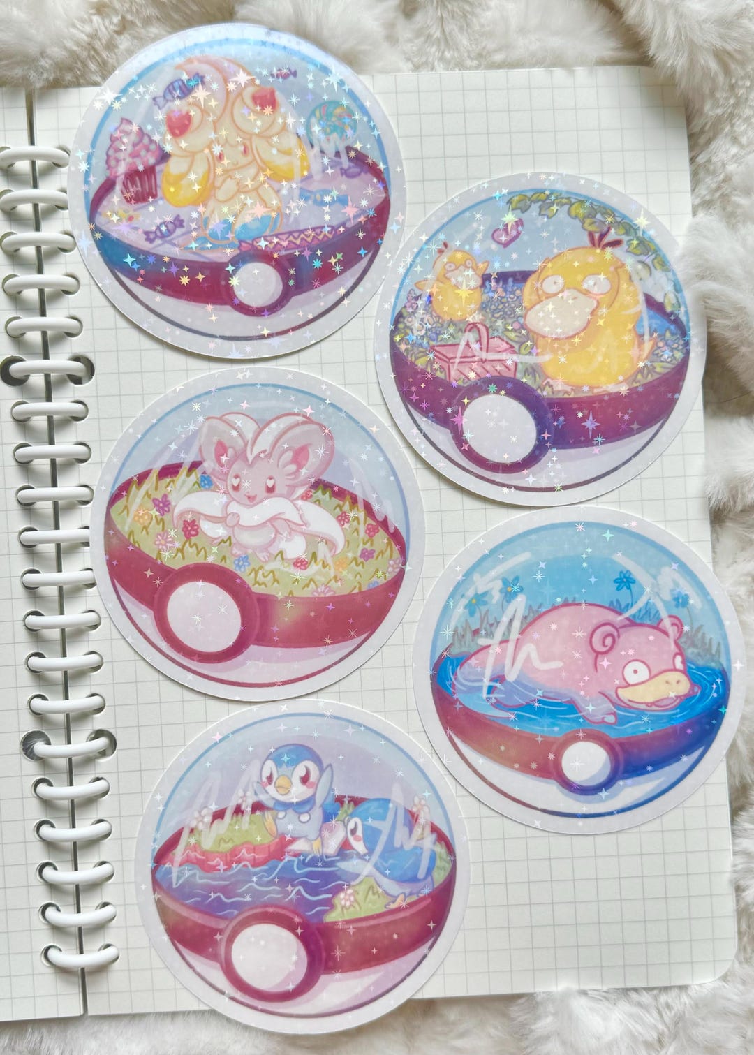 Pokemon Terrarium Alcremie Psyduck Piplup Slowpoke Cinccino Holographic ...