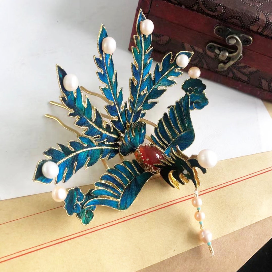 Kingfisher Craft,phoenix,phenix,hair Pin,hair Comb,peacock Feathers ...