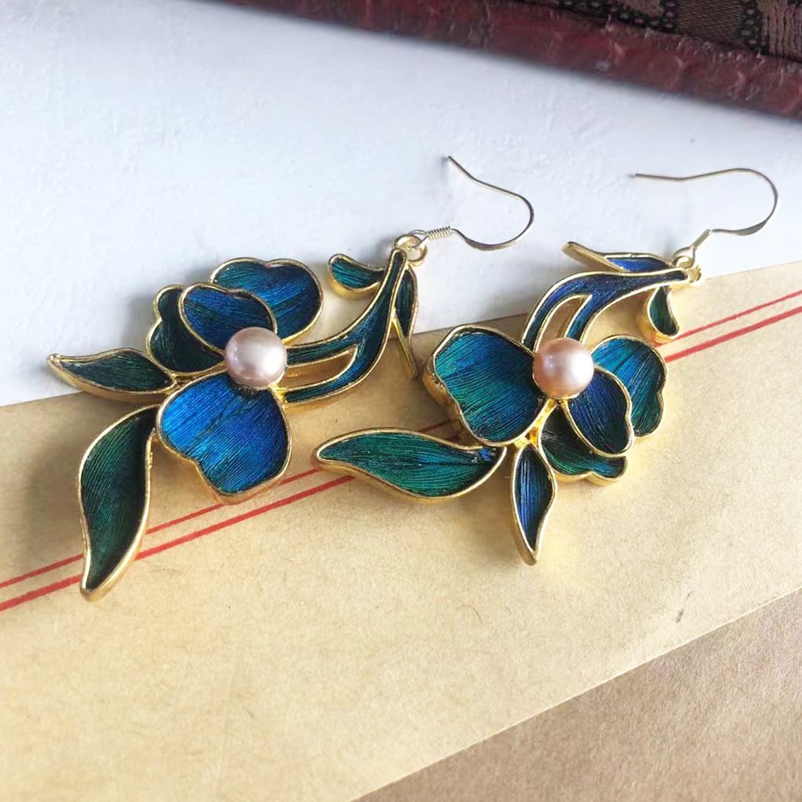 Kingfisher Craft Earringspeacock Feathersdaily Designlotus - Etsy