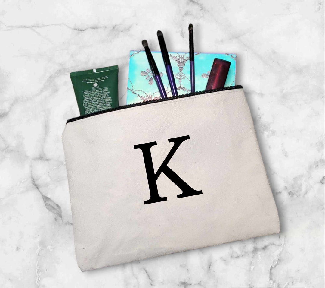 Personalized Initial Makeup Bag, Bachelorette Cosmetic Bag, Girls ...