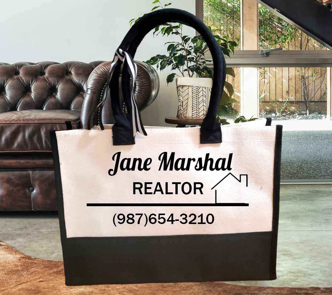Realtor Tote Bag. Personalized Business Tote Bag. Custom Real Estate ...