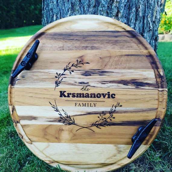 Personalized Round Engraved Cutting Board Round With - Etsy