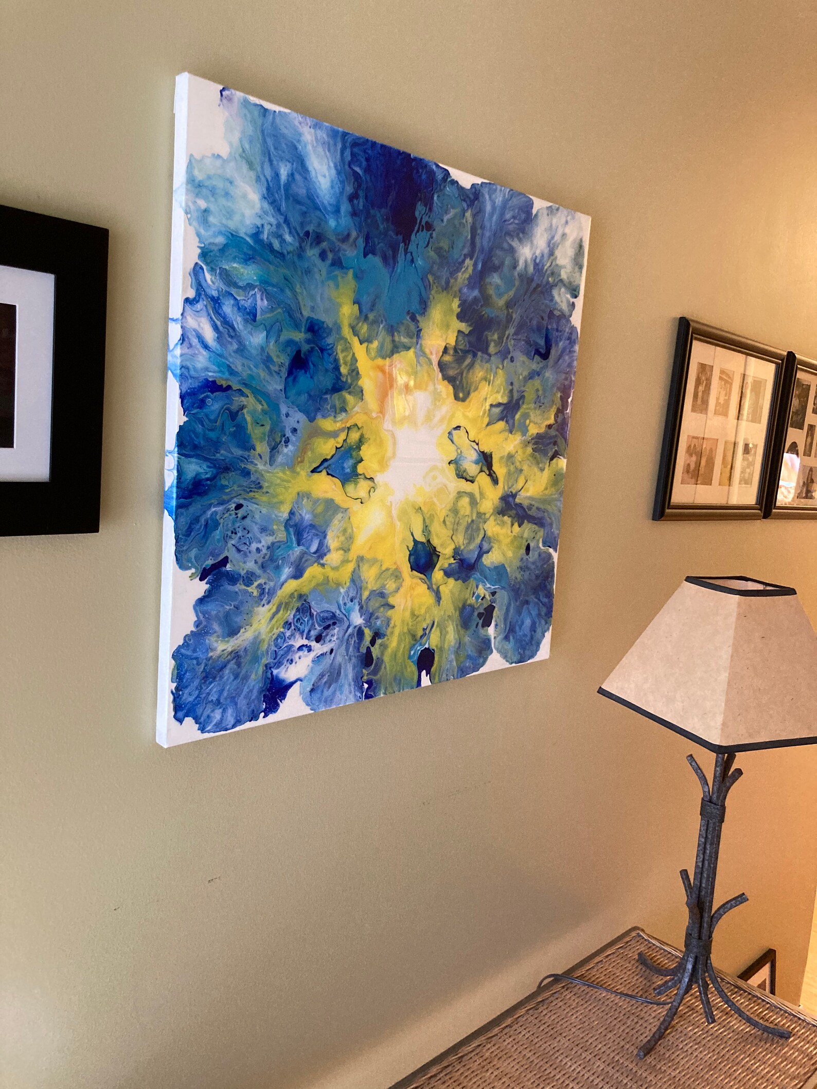 Arte de pared abstracto pintado a mano / Acrílico sobre lienzo - Etsy ...