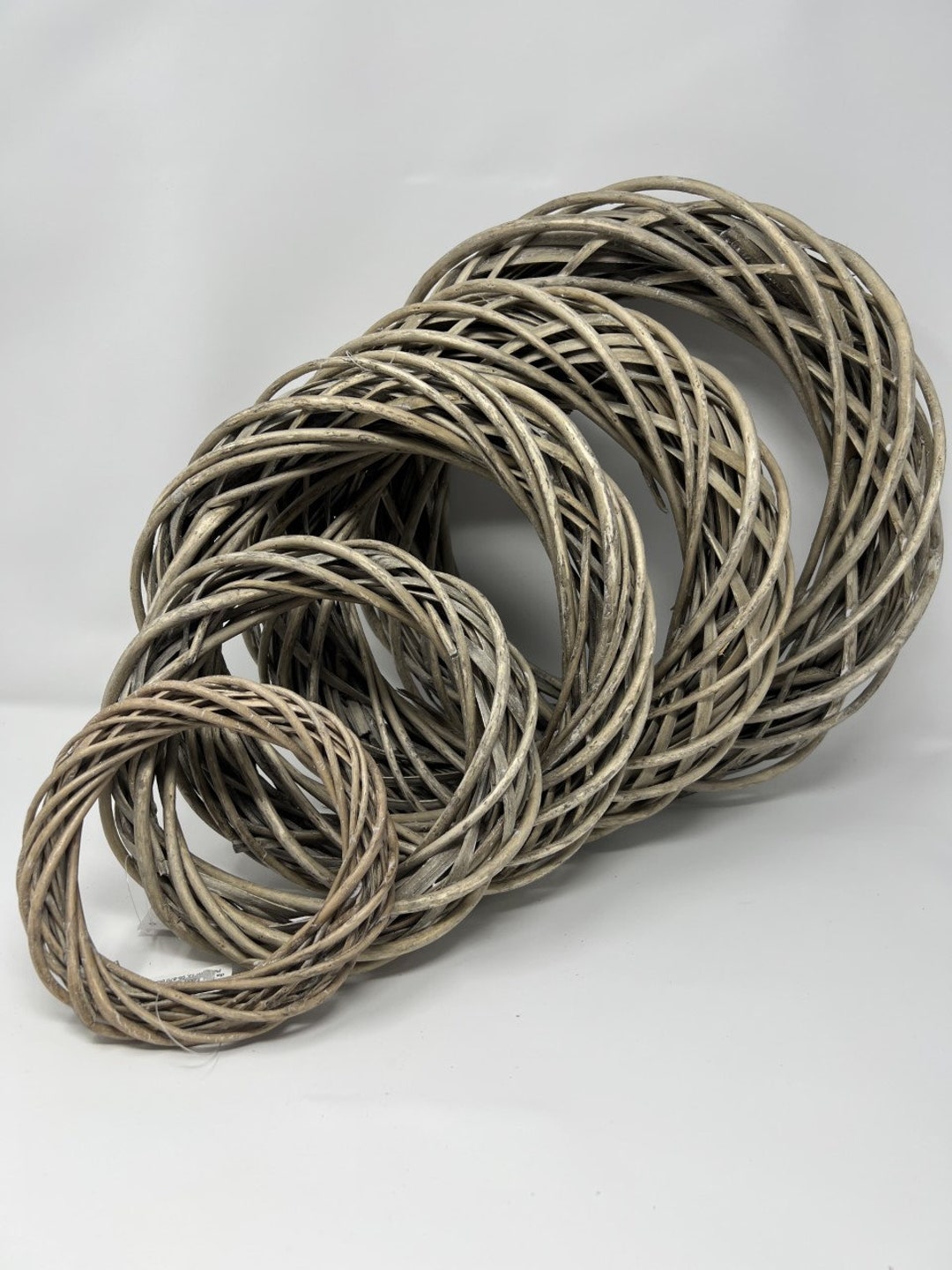 Grey Rattan Wicker Wreath Ring | DIY Wreath / 15cm, 20cm, 25cm, 30cm ...