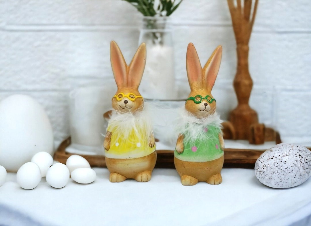 Easter Rabbit Figurine, Easter Decoration, Rabbit Ornament, Easter ...