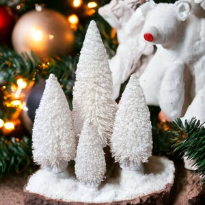 Snowy Pure White Mini Artificial Christmas Trees, Small Christmas Trees ...