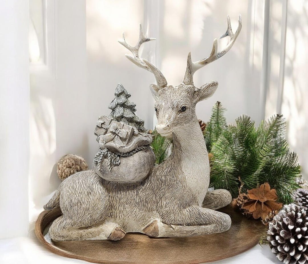 Charming Sitting Deer Ornament With Presents for Festive Christmas ...