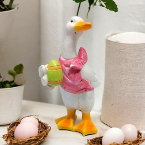 Hand Painted Resin Goose Figurine: Easter Spring Decor (6.29 Inch) - Etsy
