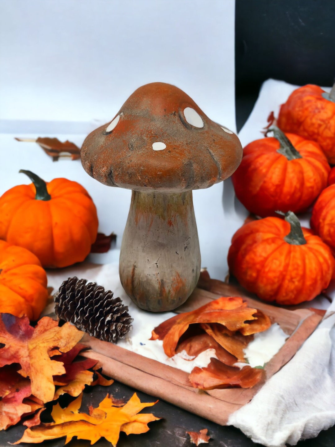 Tall Ceramic Dot Toadstool Mushroomgarden Sculpturesgarden - Etsy