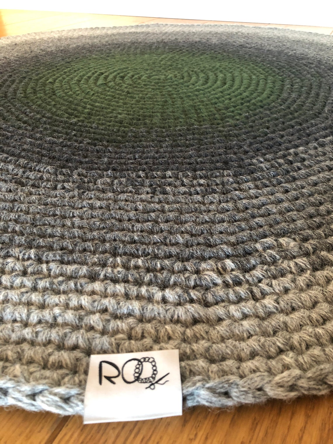 Round Wool Rug FIR Crochet Natural Bedroom Floor Rug - Etsy