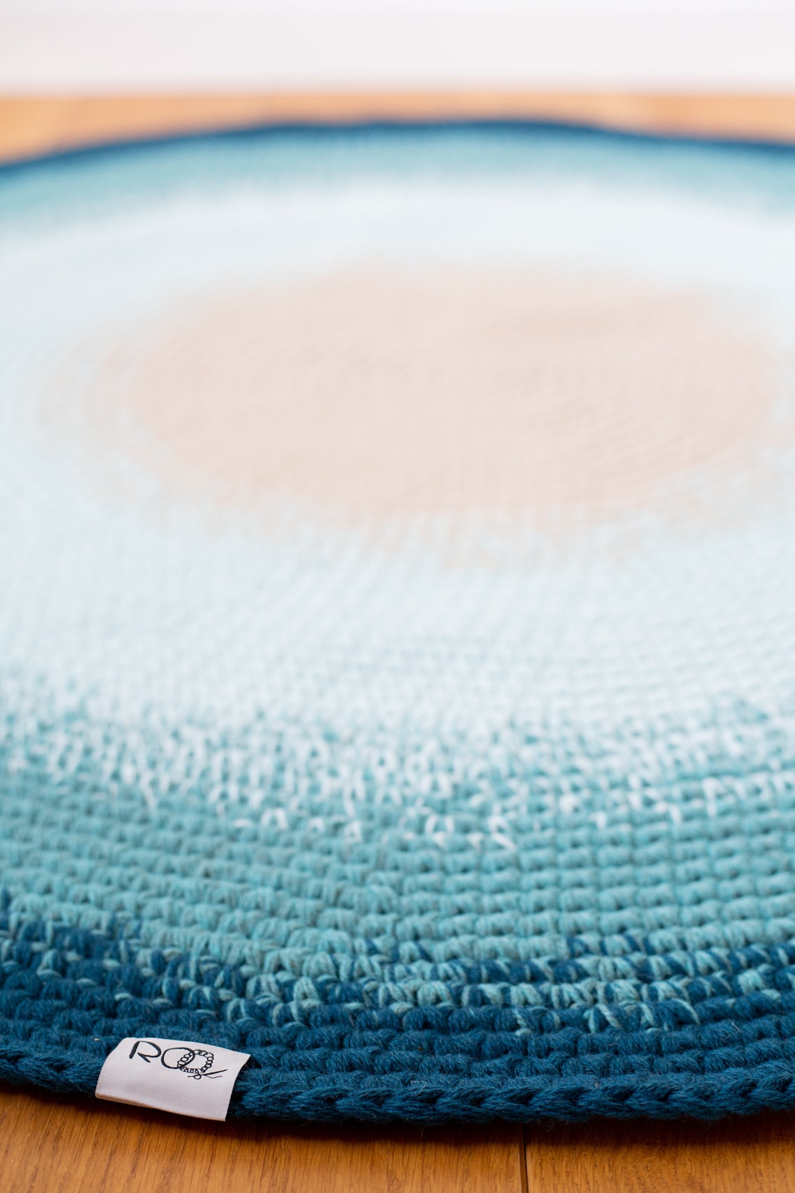 Crochet Blue BEACH Rug, Round Meditation Rug - Etsy