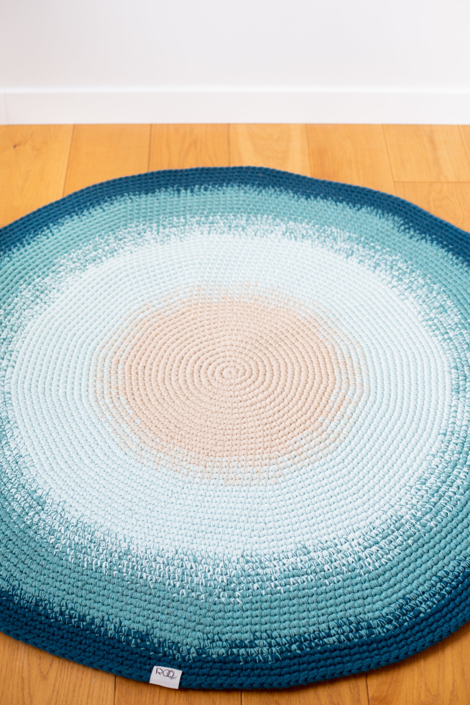 Crochet Blue BEACH Rug, Round Meditation Rug - Etsy