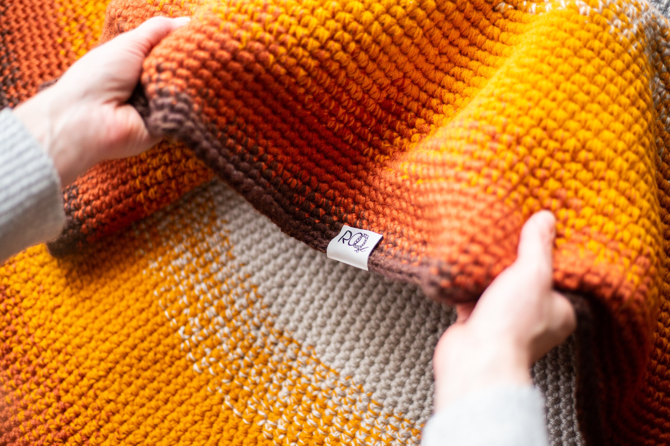 Handmade Orange Rug AMBER, Crochet Round Wool Floor Rug - Etsy