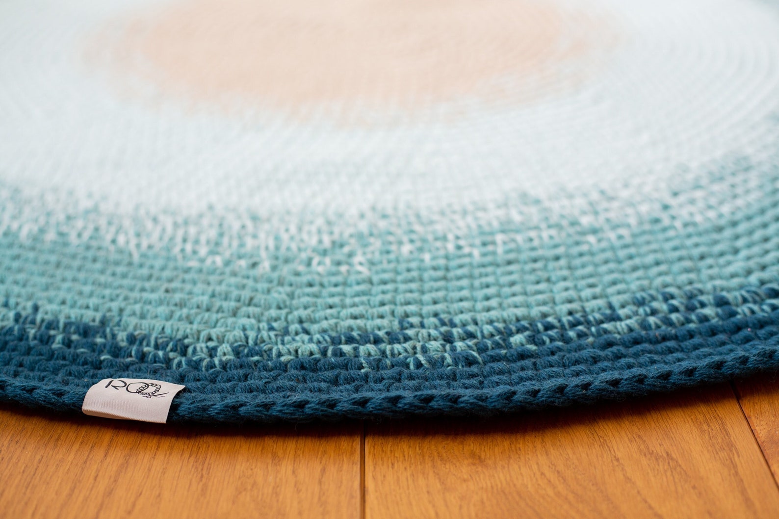 Crochet Blue BEACH Rug, Round Meditation Rug - Etsy