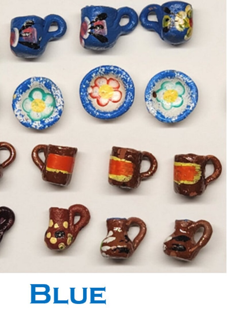 Miniature Hispanic Cups & Plates Dollhouse Teacup and Plate - Etsy