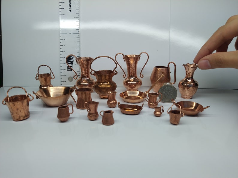 Miniature Copper Cookware 100% Authentic Copper 1:12 Scale - Etsy