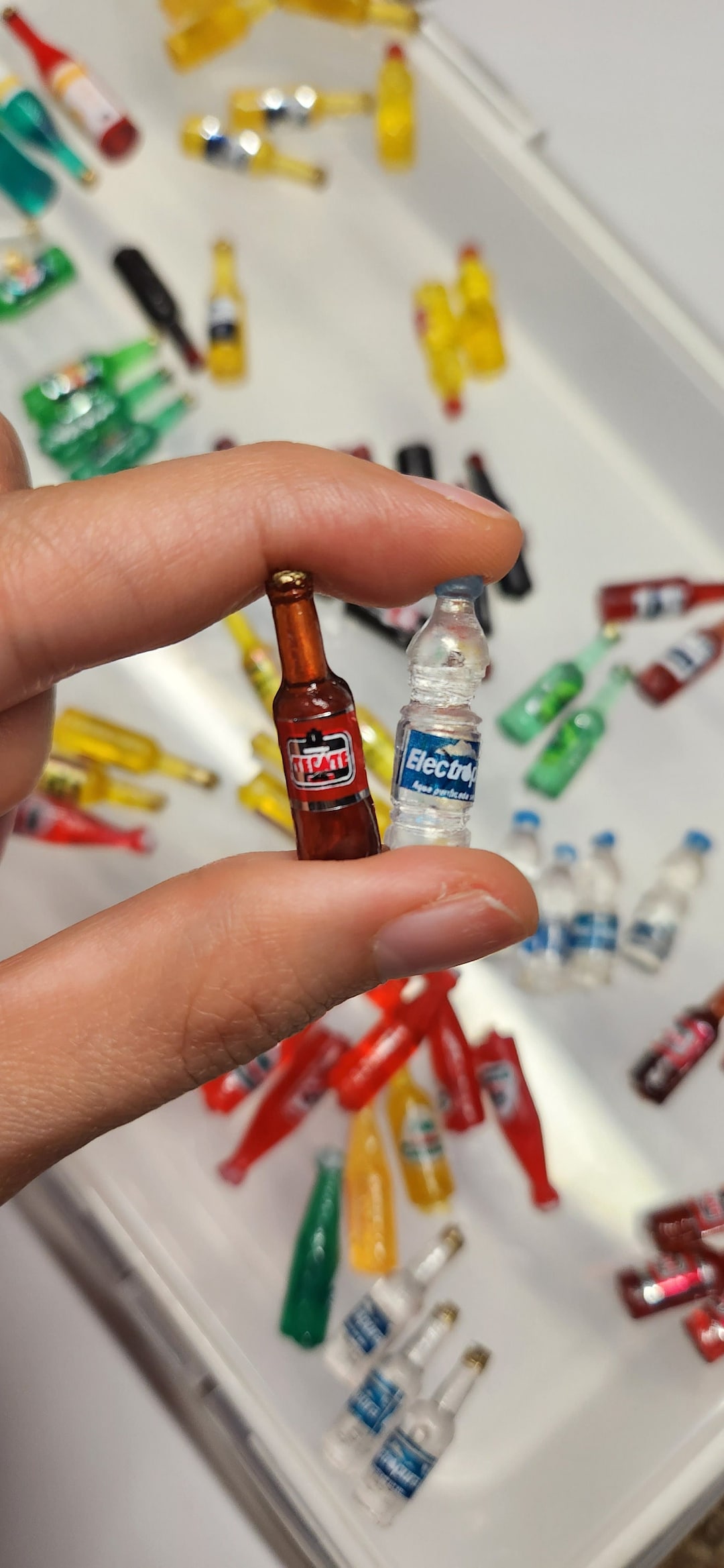 Miniature Drinks Set, Water and Oil, Beer, Soda, Pop, Dollhouse Drinks ...