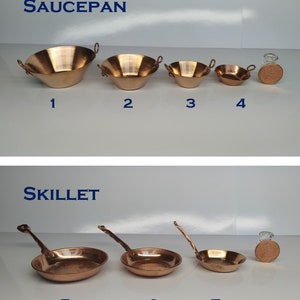Miniature Copper Cookware, 100% Authentic Copper, 1:12 Scale, Dollhouse ...