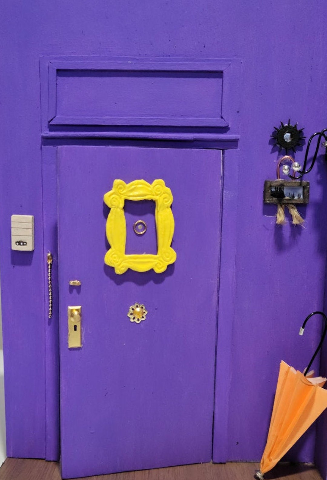 Friends TV Inspired Yellow Door Frame, Miniature Peephole Frame ...