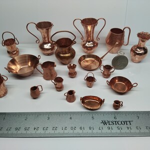 Miniature Copper Cookware 100% Authentic Copper 1:12 Scale - Etsy