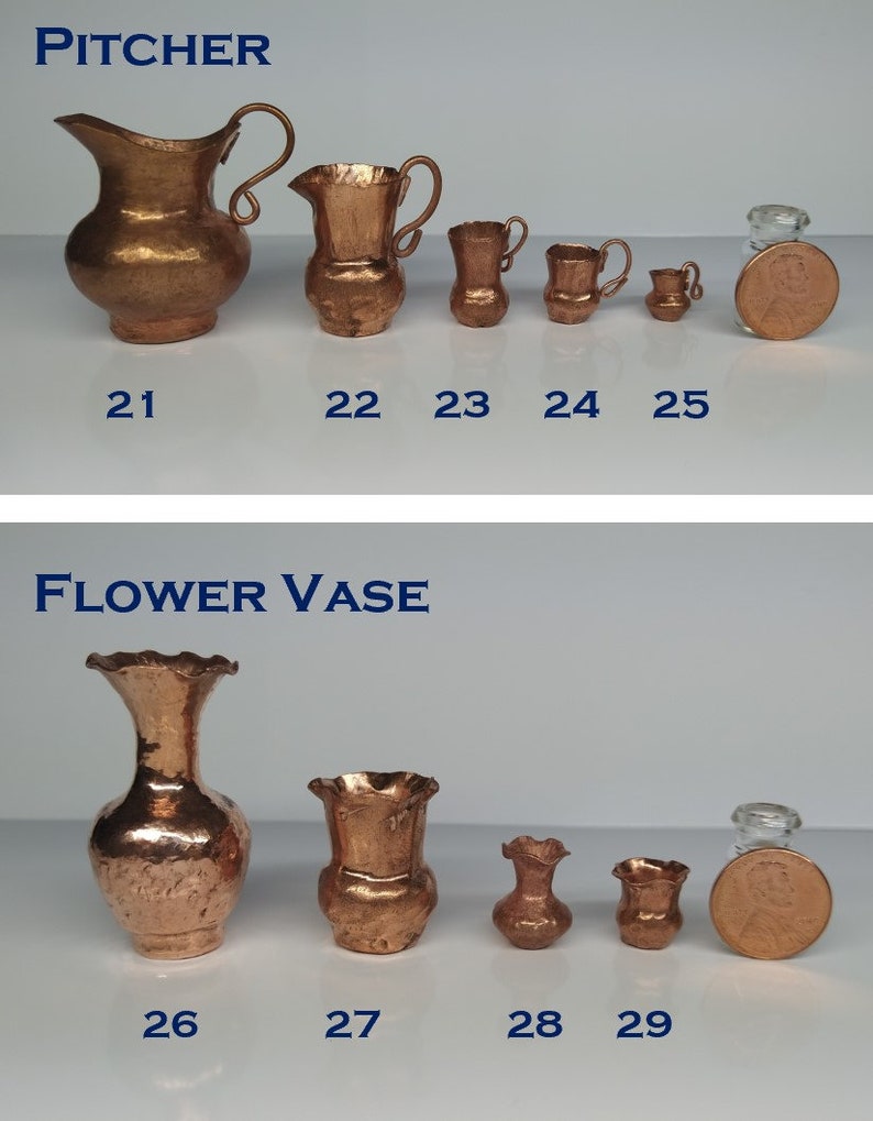 Miniature Copper Cookware 100% Authentic Copper 1:12 Scale - Etsy