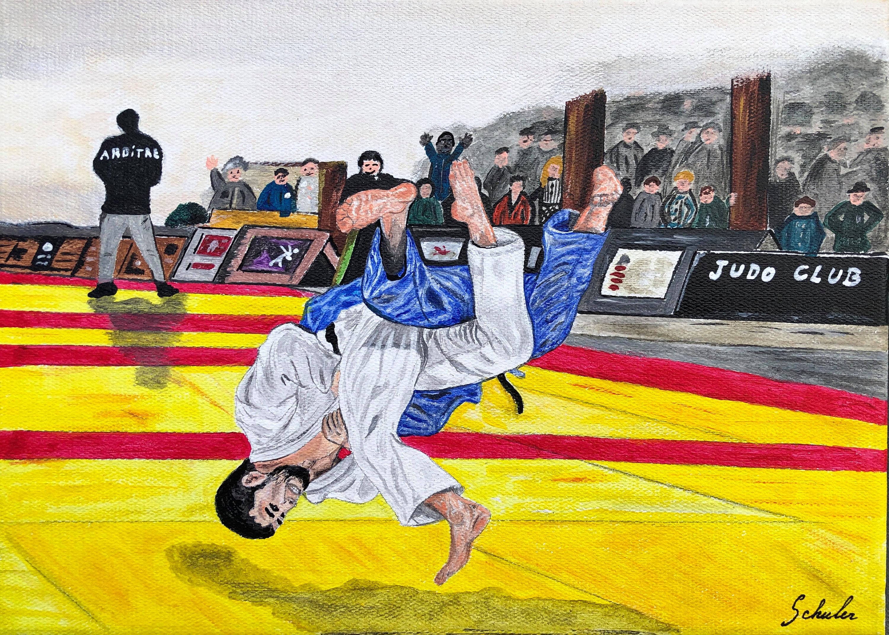 JUDO: Projection in Uchi Mata Original and Unique Painting - Etsy