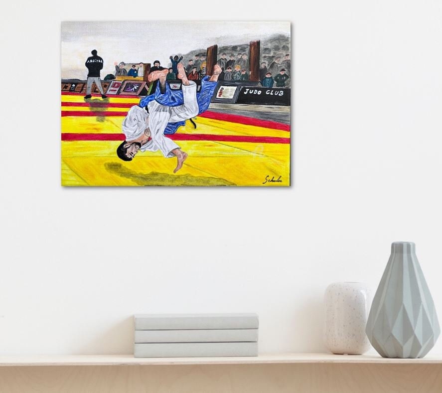 JUDO: Projection in Uchi Mata Original and Unique Painting - Etsy