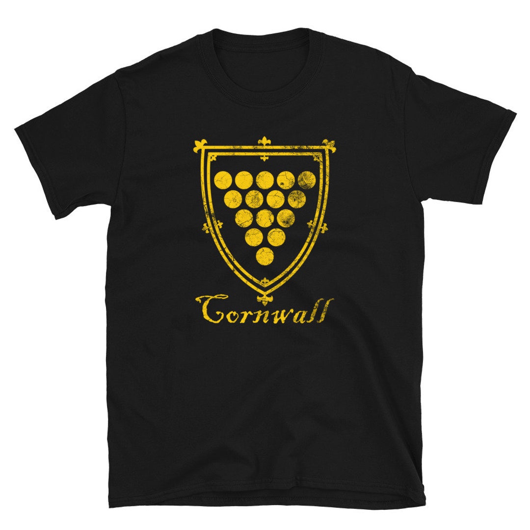 Cornwall Shield T-shirt: Gold Mediaeval Design, Unisex Tee - Etsy