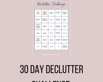 30 Day Declutter Challenge Printable, Home Organizing, Easy Declutter ...