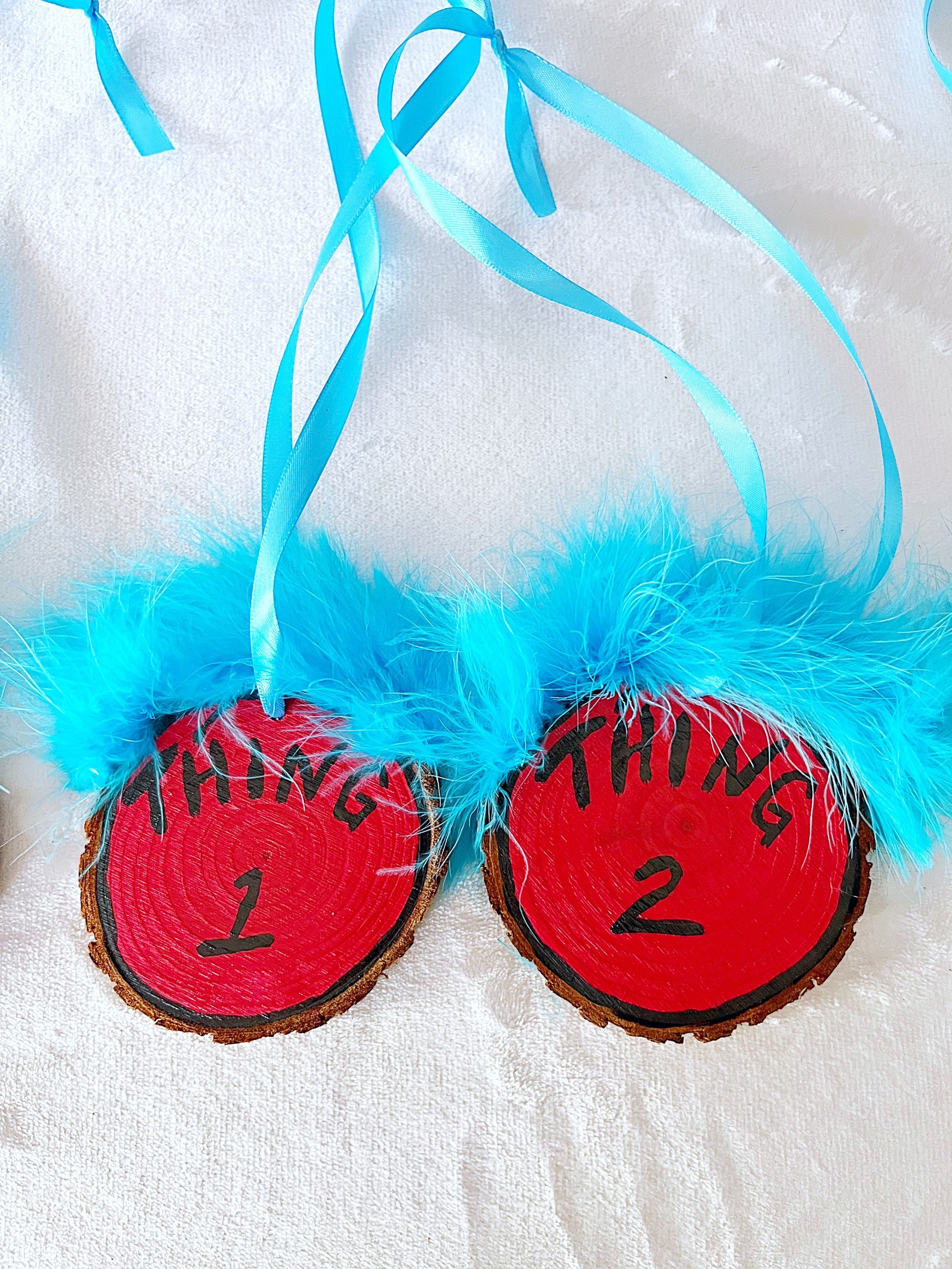 Thing 1 and Thing 2 Inspired Ornaments - Etsy