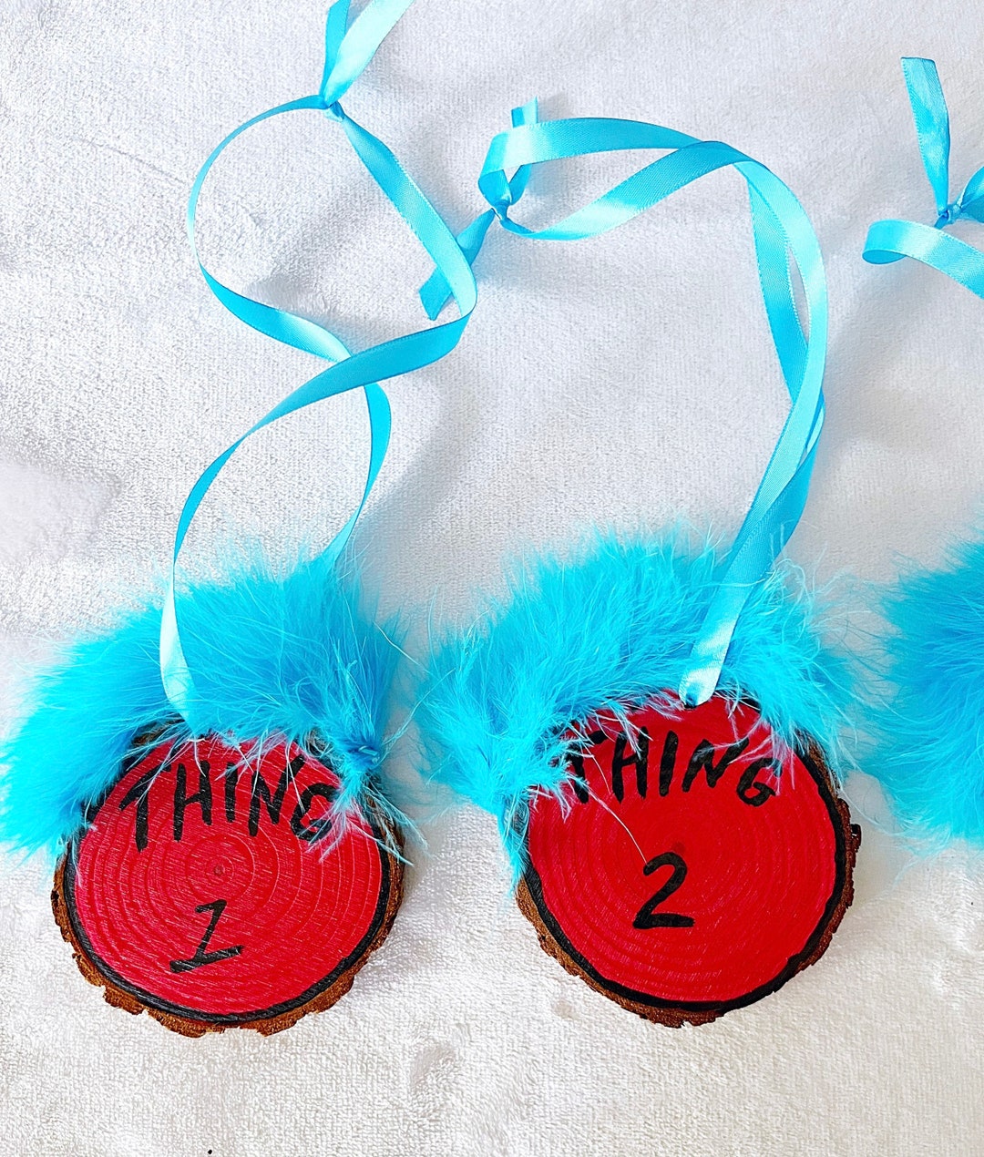 Thing 1 and Thing 2 Inspired Ornaments - Etsy