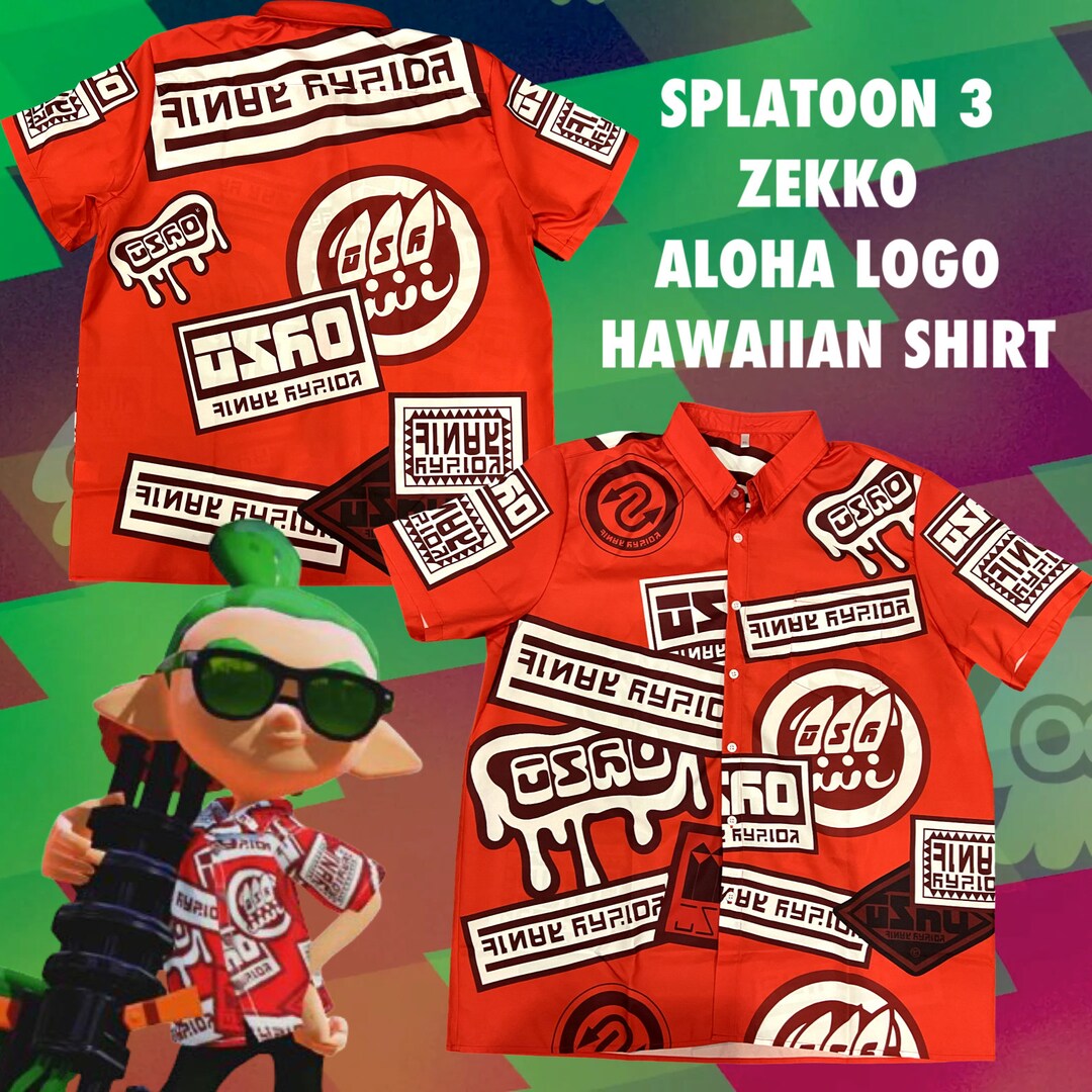 Splatoon Zekko Aloha Logo Cosplay Hawaiian Shirt - Etsy