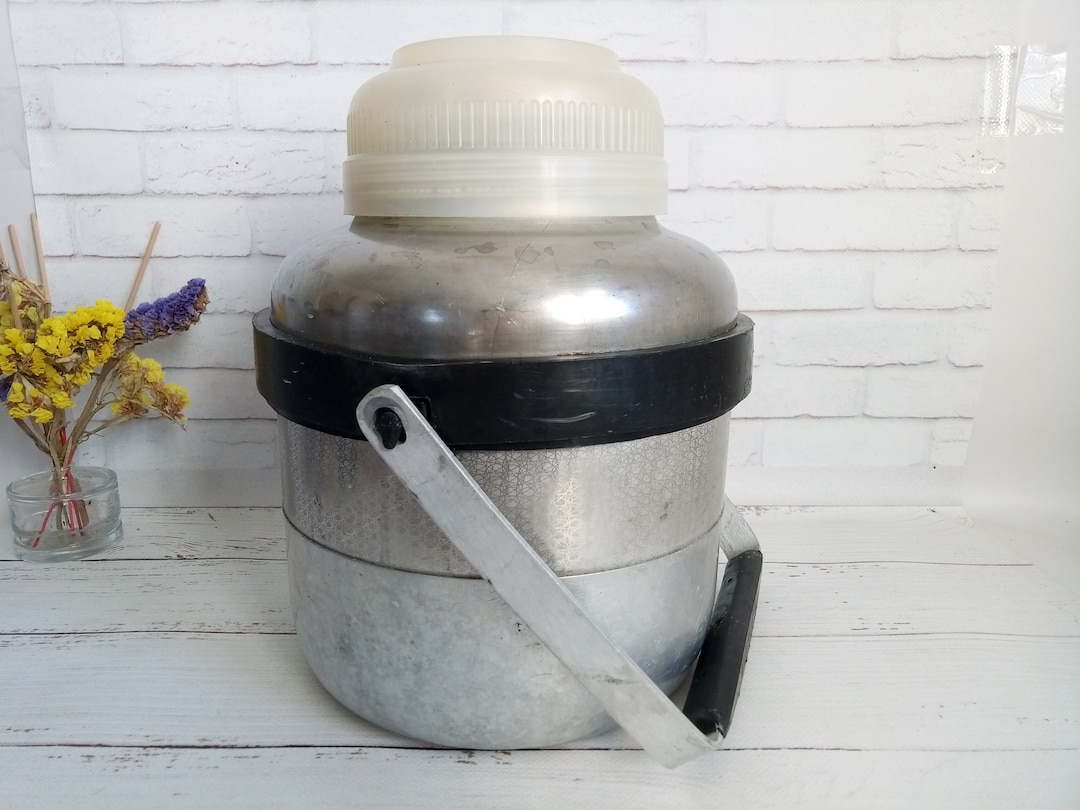 Vintage Large Thermos Food Stainless Steel 3L With Cup, Old Travel ...