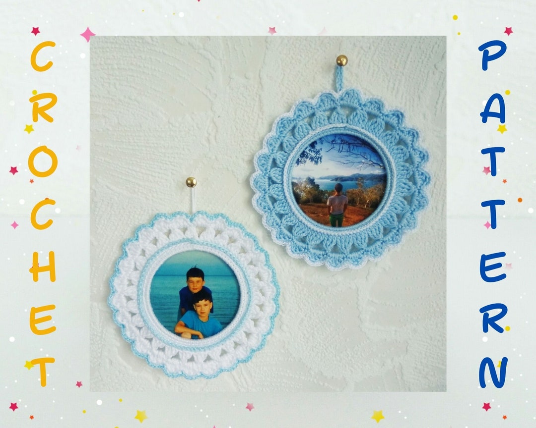 Crochet Pattern PDF Lace Frame Crochet Round Photo Frame - Etsy Portugal