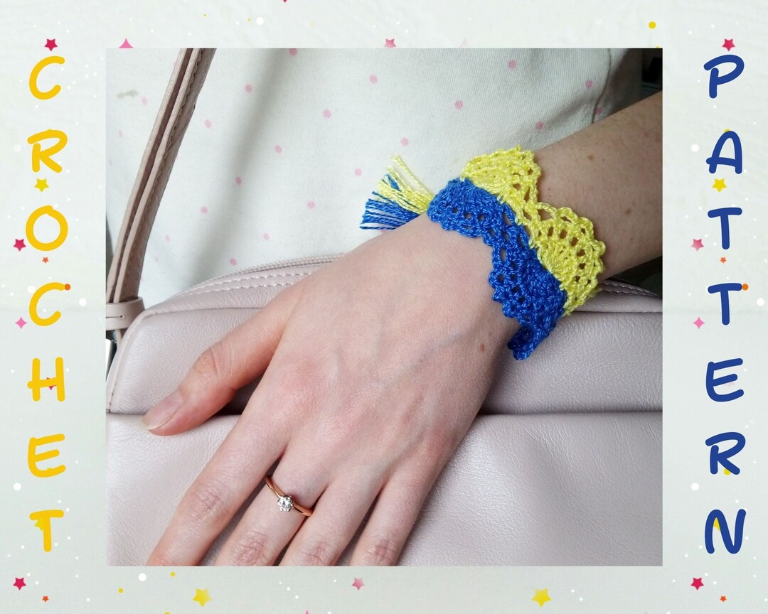 Easy Crochet Pattern PDF, Bracelet Flag Ukraine, Friendship Bookmark ...