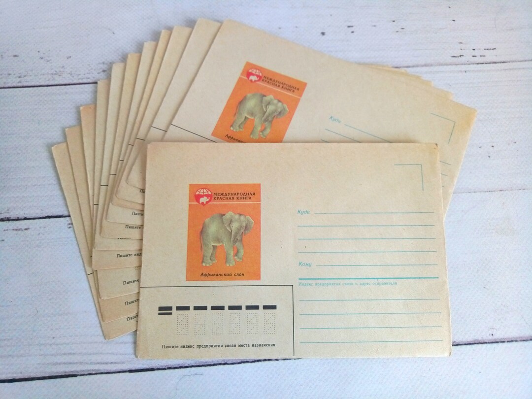 Vintage 14 Soviet Postal Envelopes 80-90s, Yellowed Ephemera Paper, 5 ...