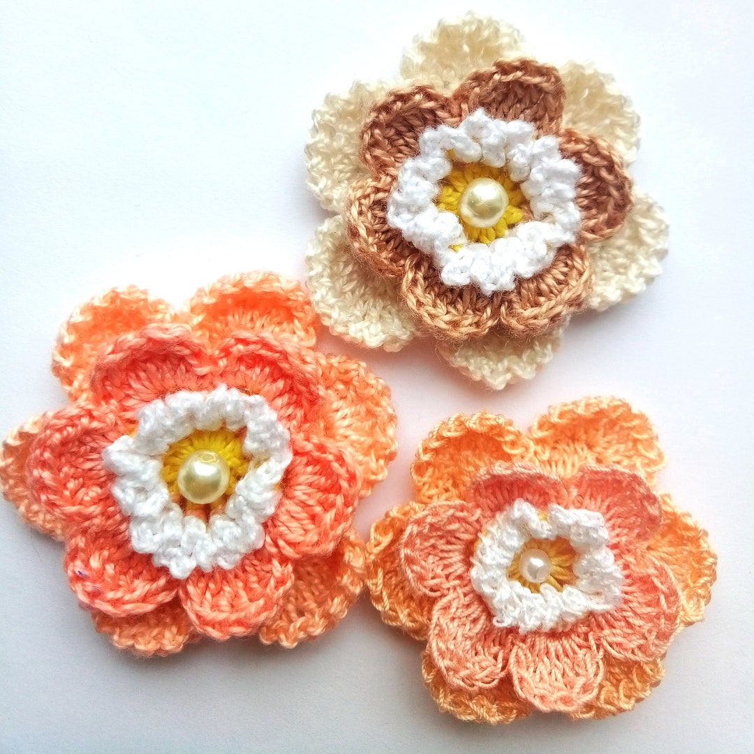 Crochet Pattern Flower for Blanket, Brooch, Garland. Flower Car ...