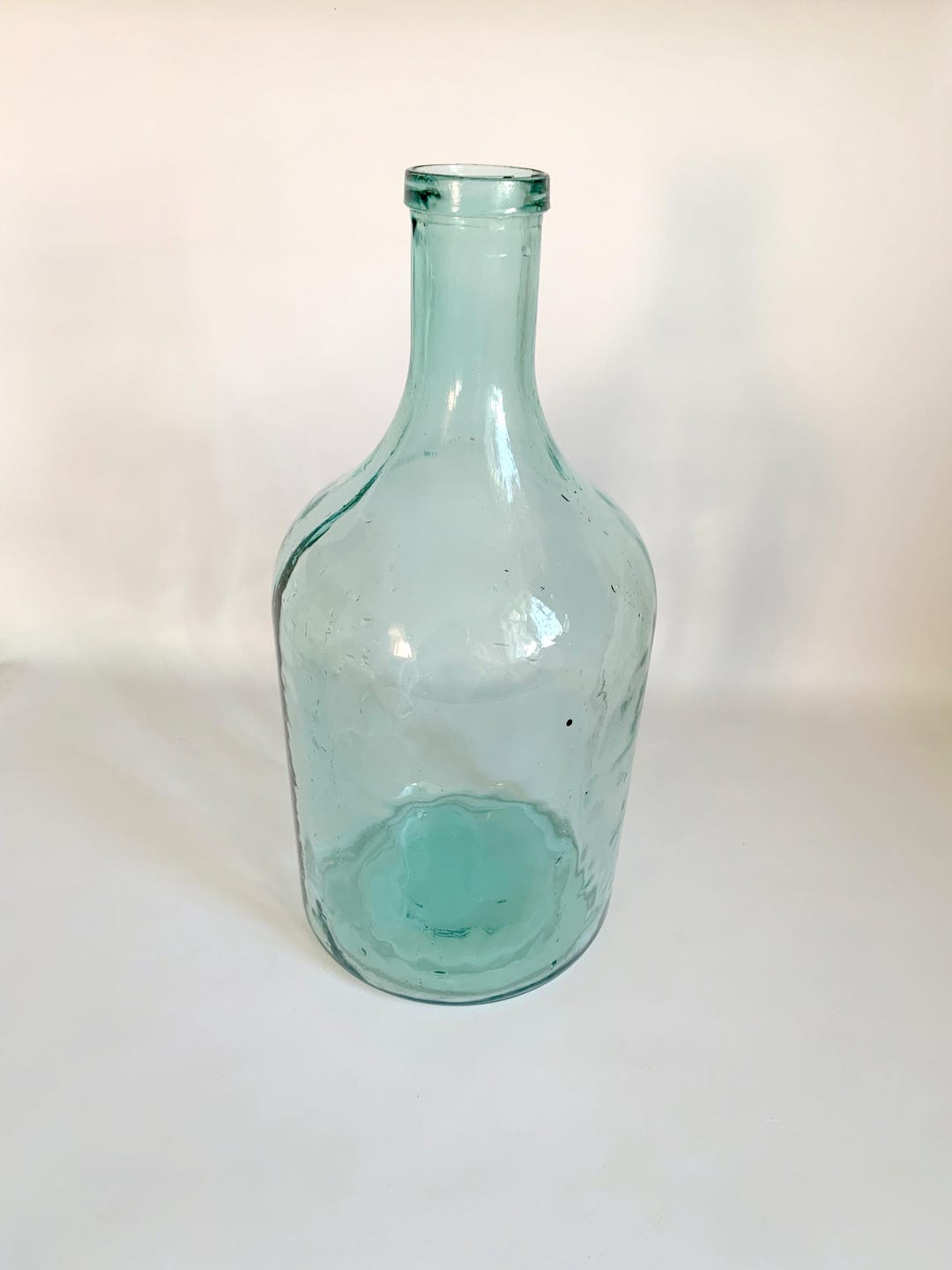 Vintage Large Wine Bottle 4L, Clear Glass Tall Bottle Wine Jug Green Thick Glass Rustic, Glass ...